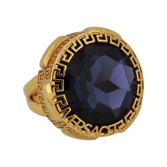 Versace | Jewelry | Versace Logo And Greca Signet Ring Multi Womens ...